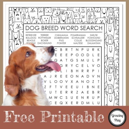 Dog Breeds Word Search - Free Printable - Growing Play