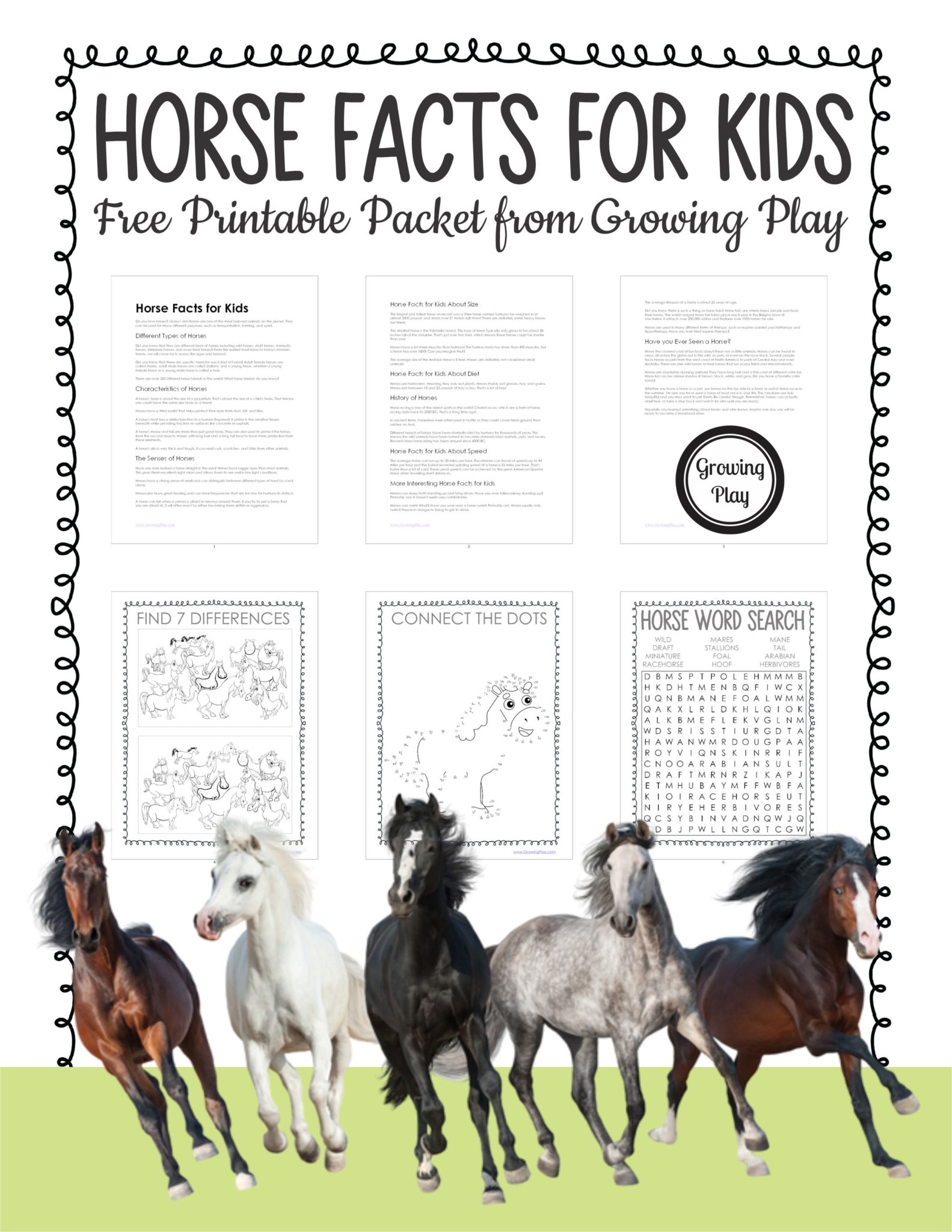 Horse Facts for Kids - Growing Play