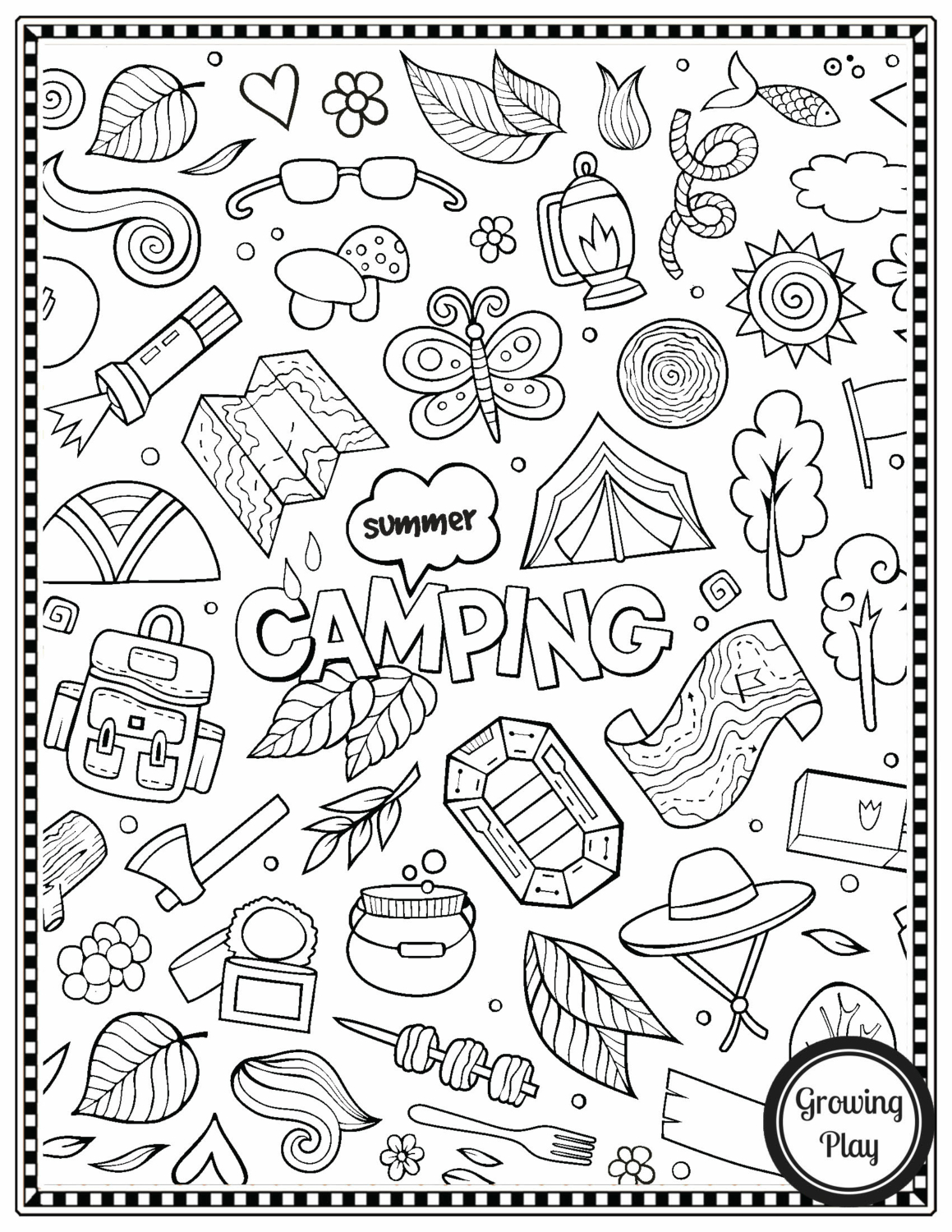 Free Camping Coloring Pages - Growing Play