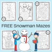 Snowman Maze Free Printable PDF Packet - Growing Play