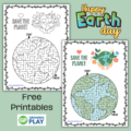 Earth Day Maze Free Printable - Growing Play