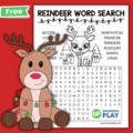 Reindeer Word Search Free Printable - Growing Play