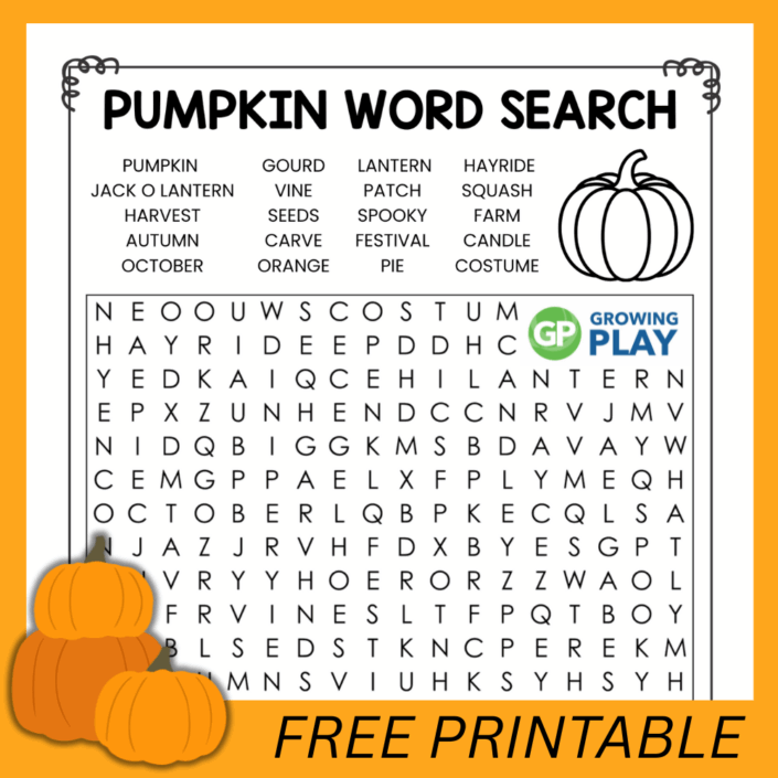Printable Fall Word Search Puzzles Free PDF - Growing Play