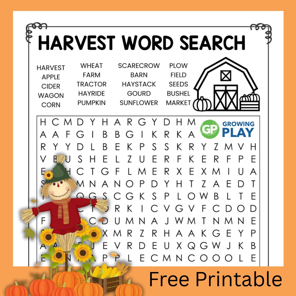 Free Pumpkin Word Search Printable - Growing Play