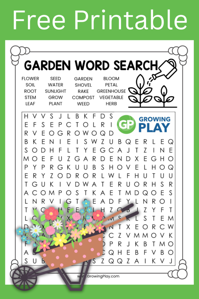 Garden Word Search Free Printable PDF - Growing Play