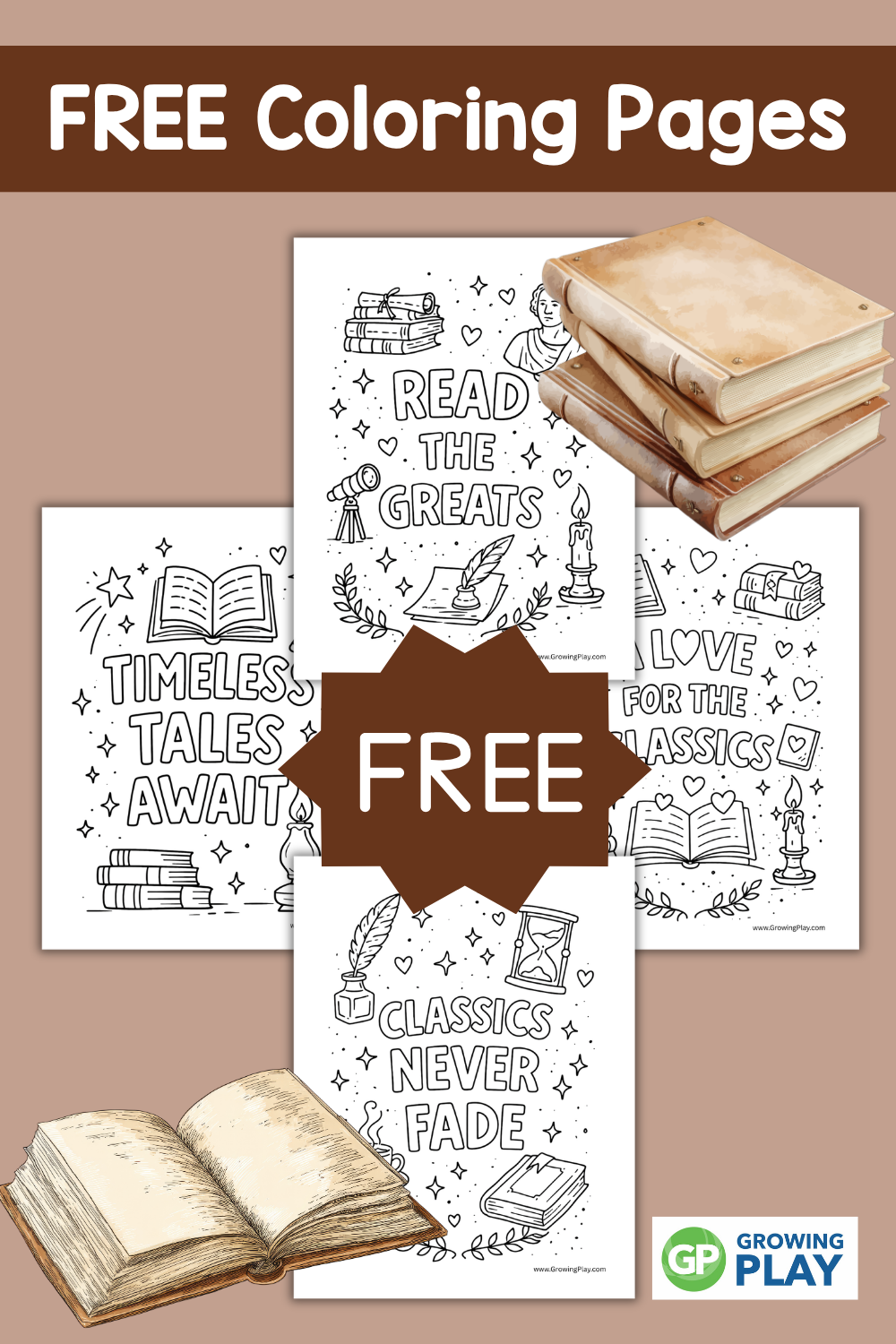 Classic Book Coloring Pages Free Printables - Growing Play