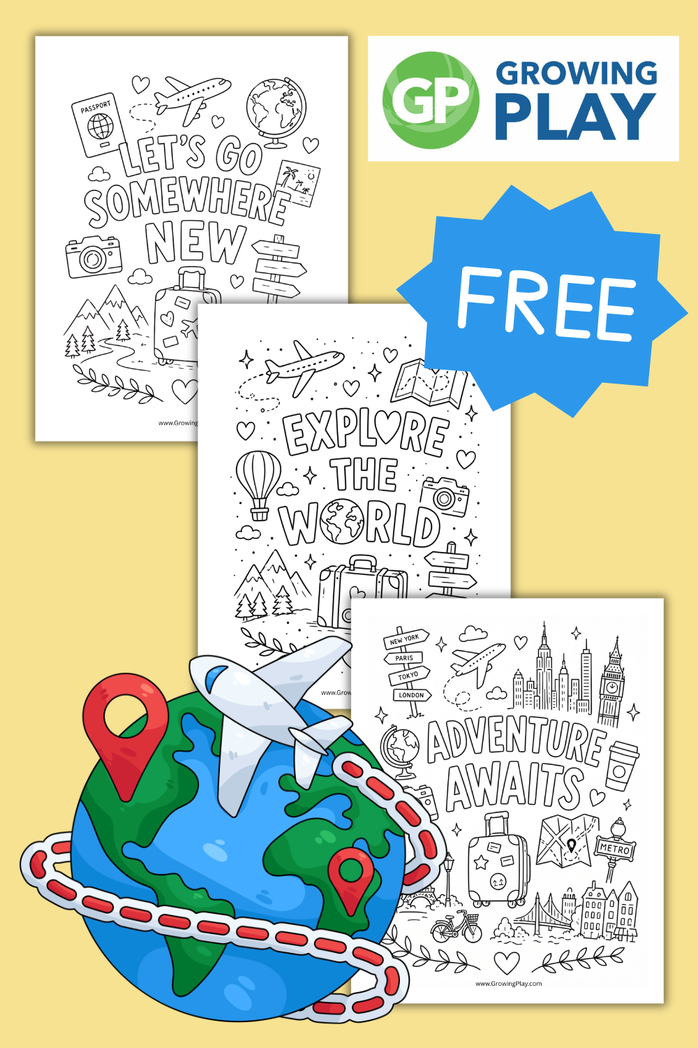 Travel Coloring Pages Free Printables - Growing Play
